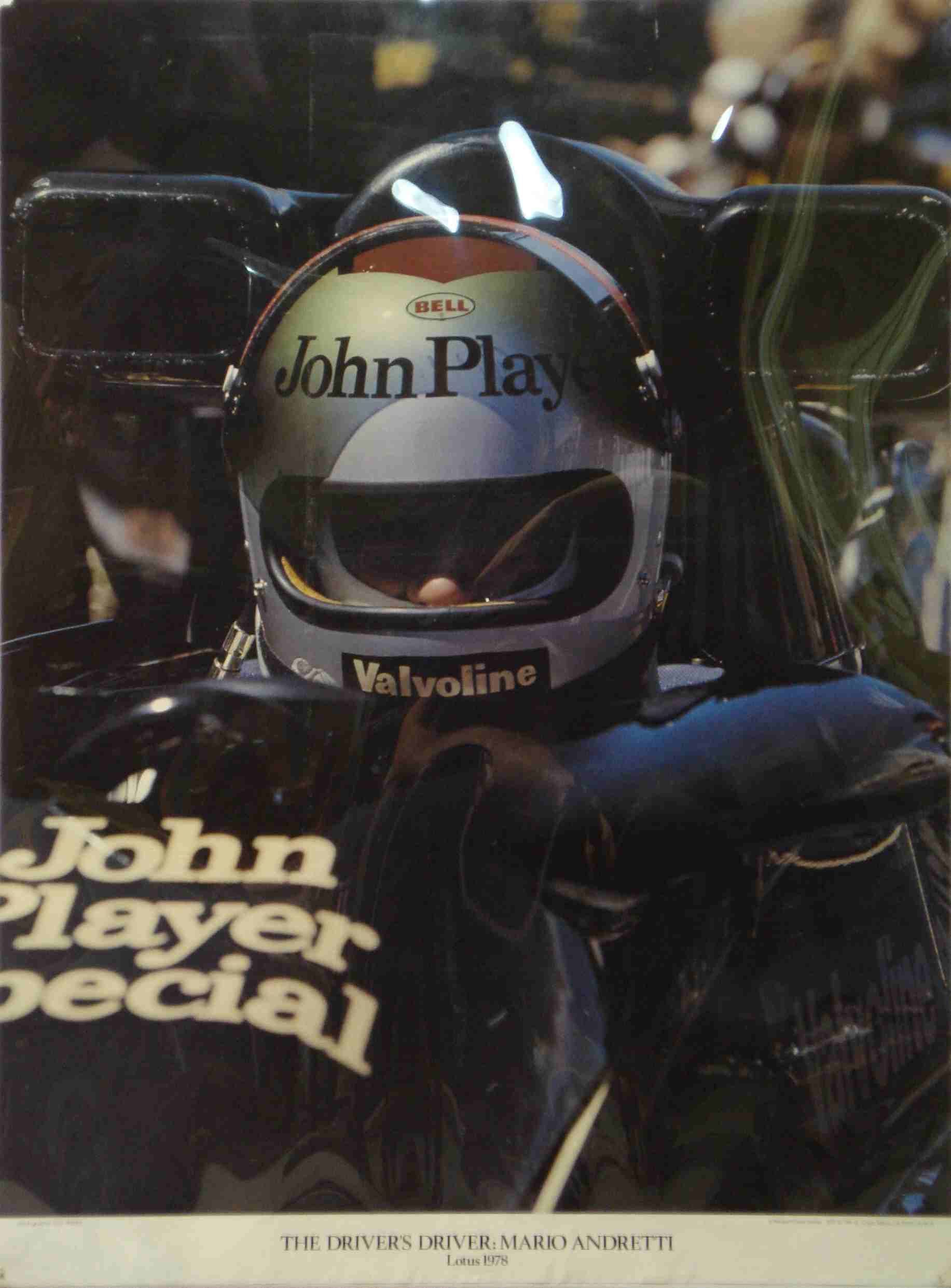 Bonhams Cars : A poster depicting Mario Andretti in the Lotus 78, 1978,