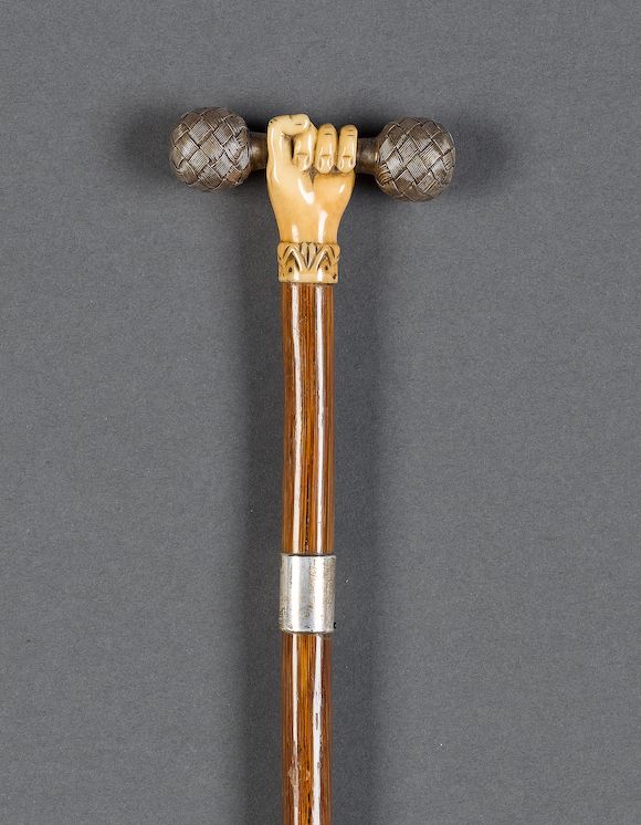 Bonhams : A Victorian ivory and silver mounted lady's cane, maker's ...