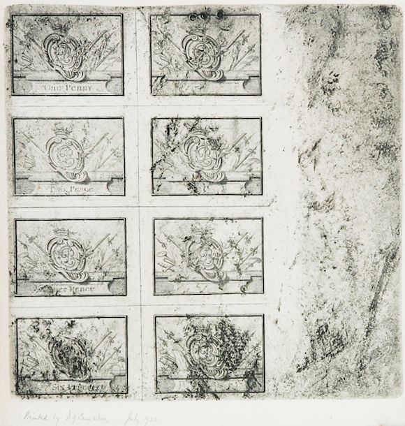 Bonhams : JACOBITE CURRENCY [CAMERON (D.Y.)] An etching of a sheet of ...