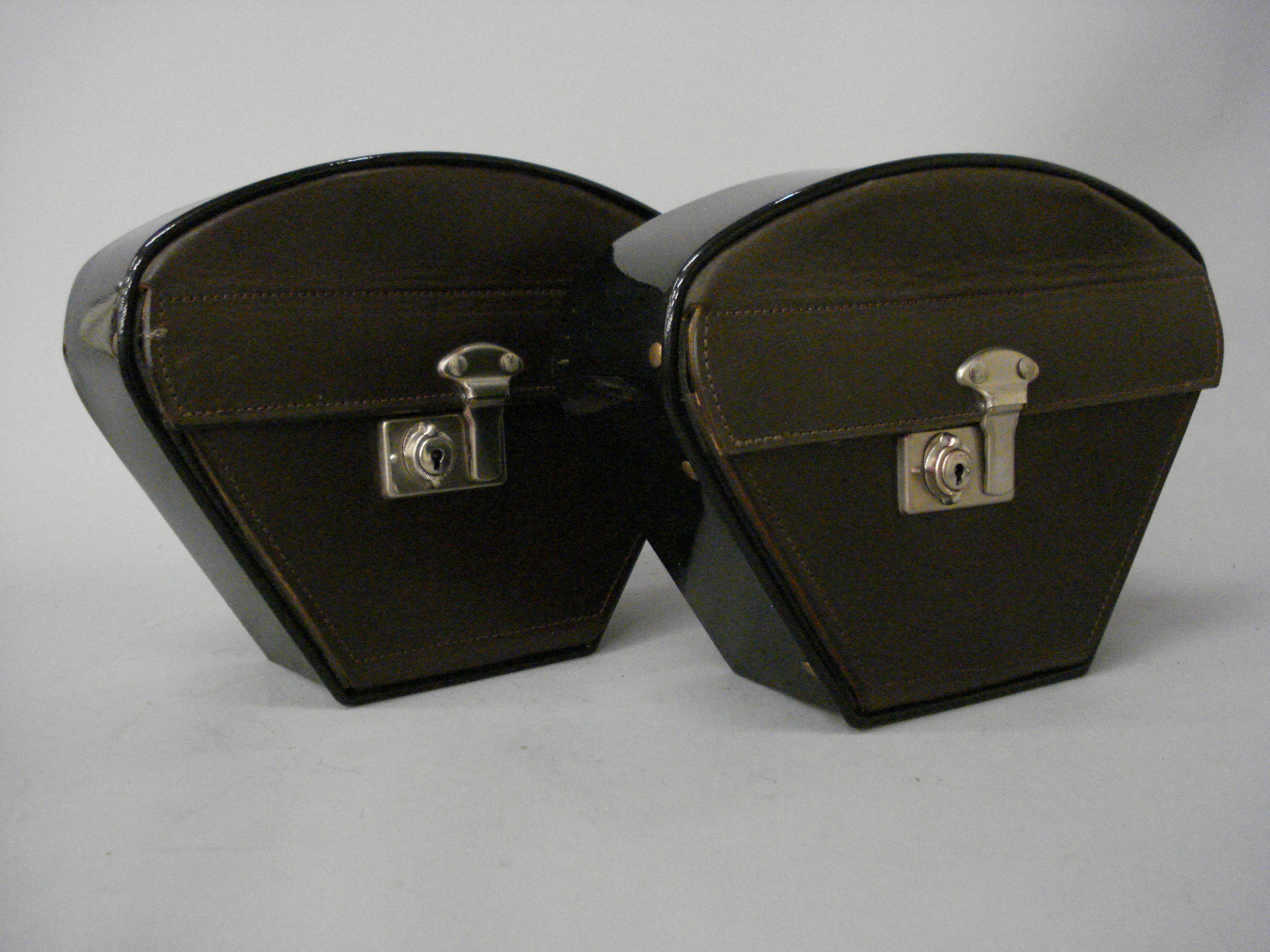 Bonhams Cars : A pair of Brough Superior pannier style motorcycle tool ...