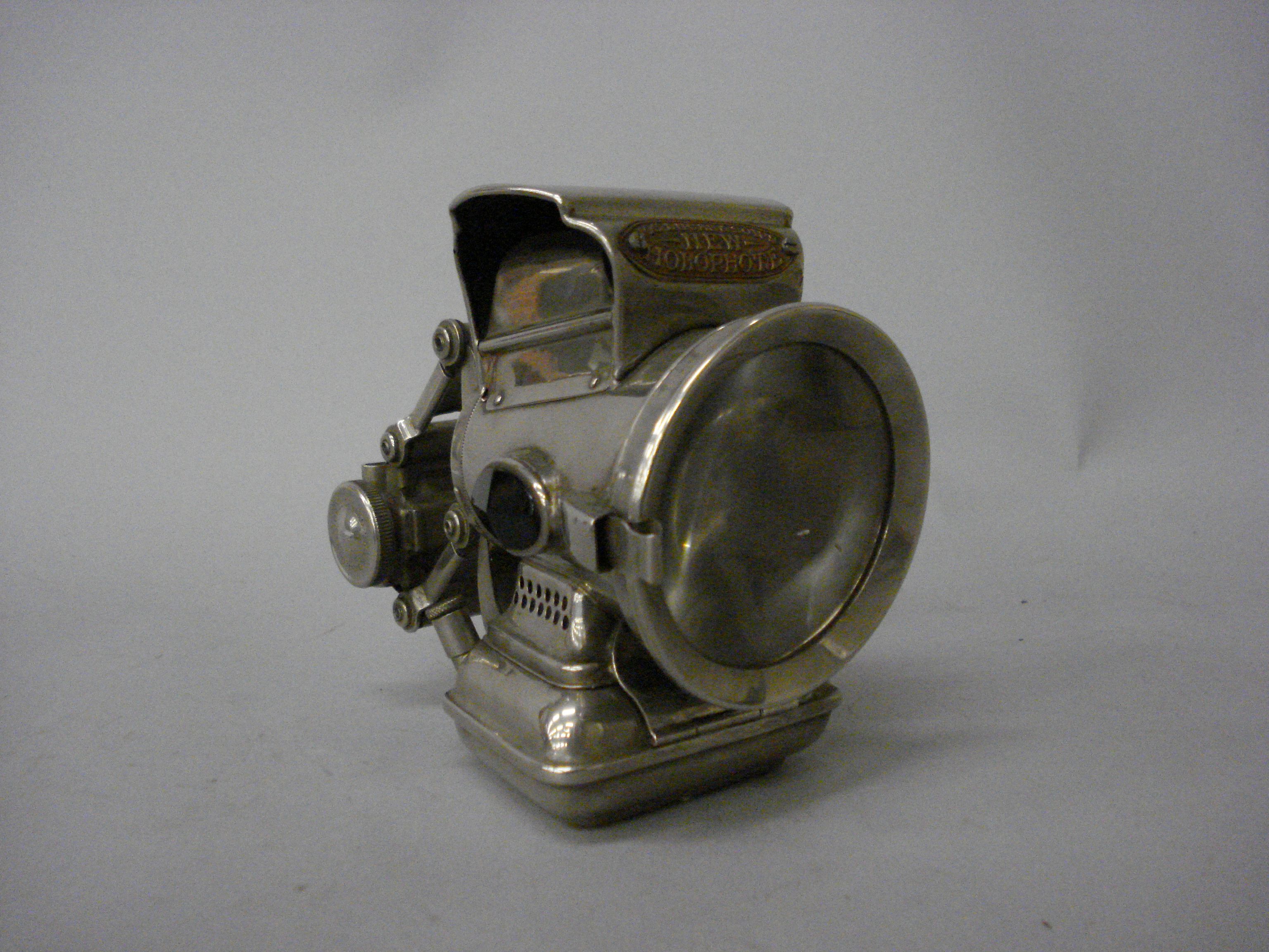 Bonhams Cars : A Lucas New Holophote oil illuminated cycle lamp,
