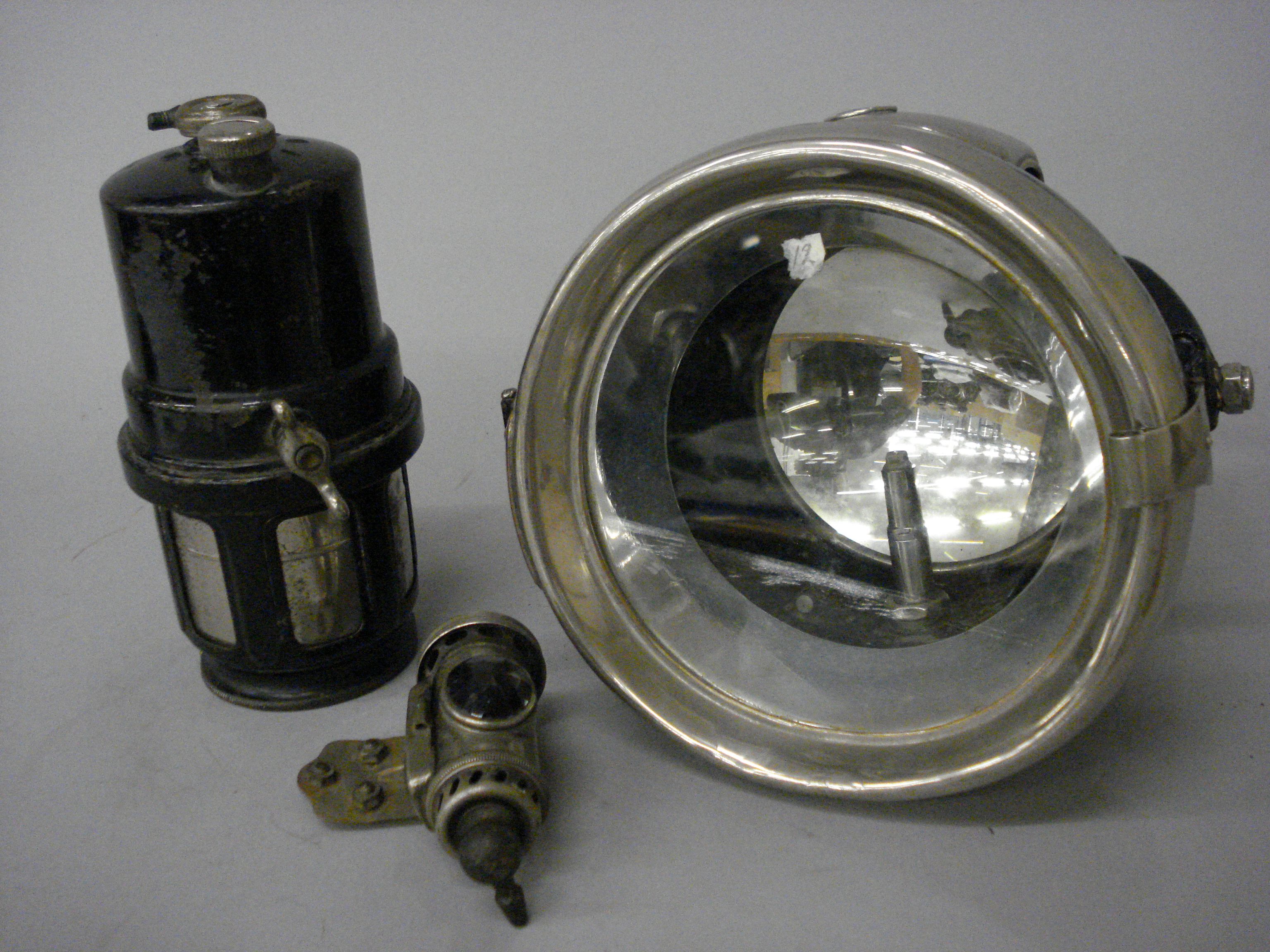 Bonhams Cars : A Lucas acetylene motorcycle lighting set,