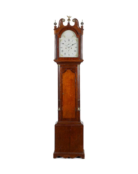 Bonhams : An early 19th century oak and mahogany longcase clock John ...