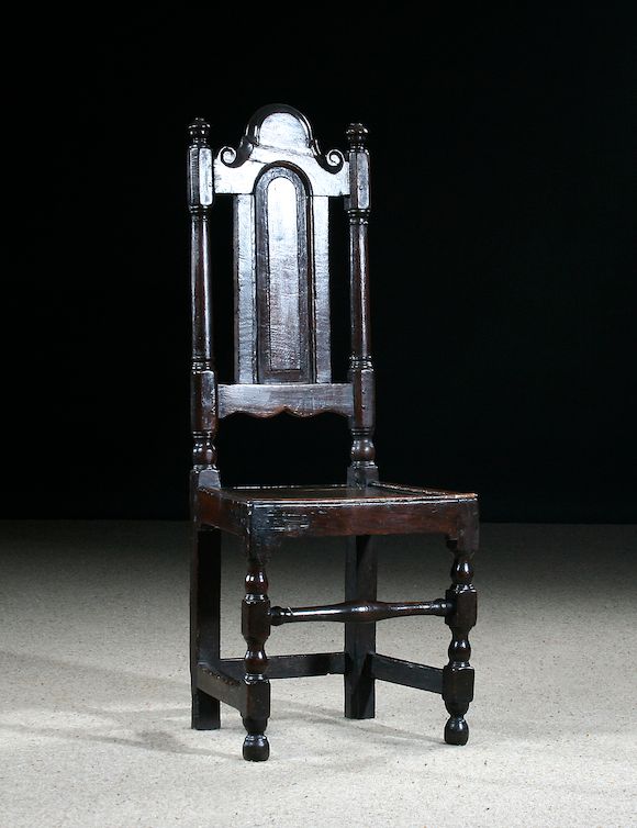 Bonhams : A late 17th Century oak high side chair