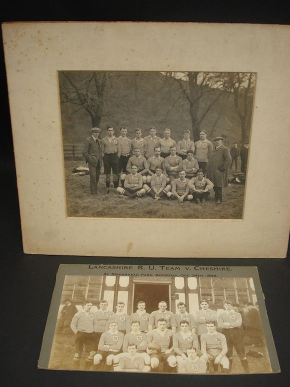 Bonhams : 1908 Lancashire rugby union team photographs