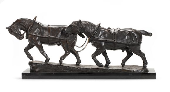 Bonhams : Irenee Rochard (French, 1906-1984): A bronze model of a pair ...