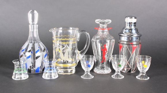Bonhams : A collection of Stuart enamelled glass Circa 1930