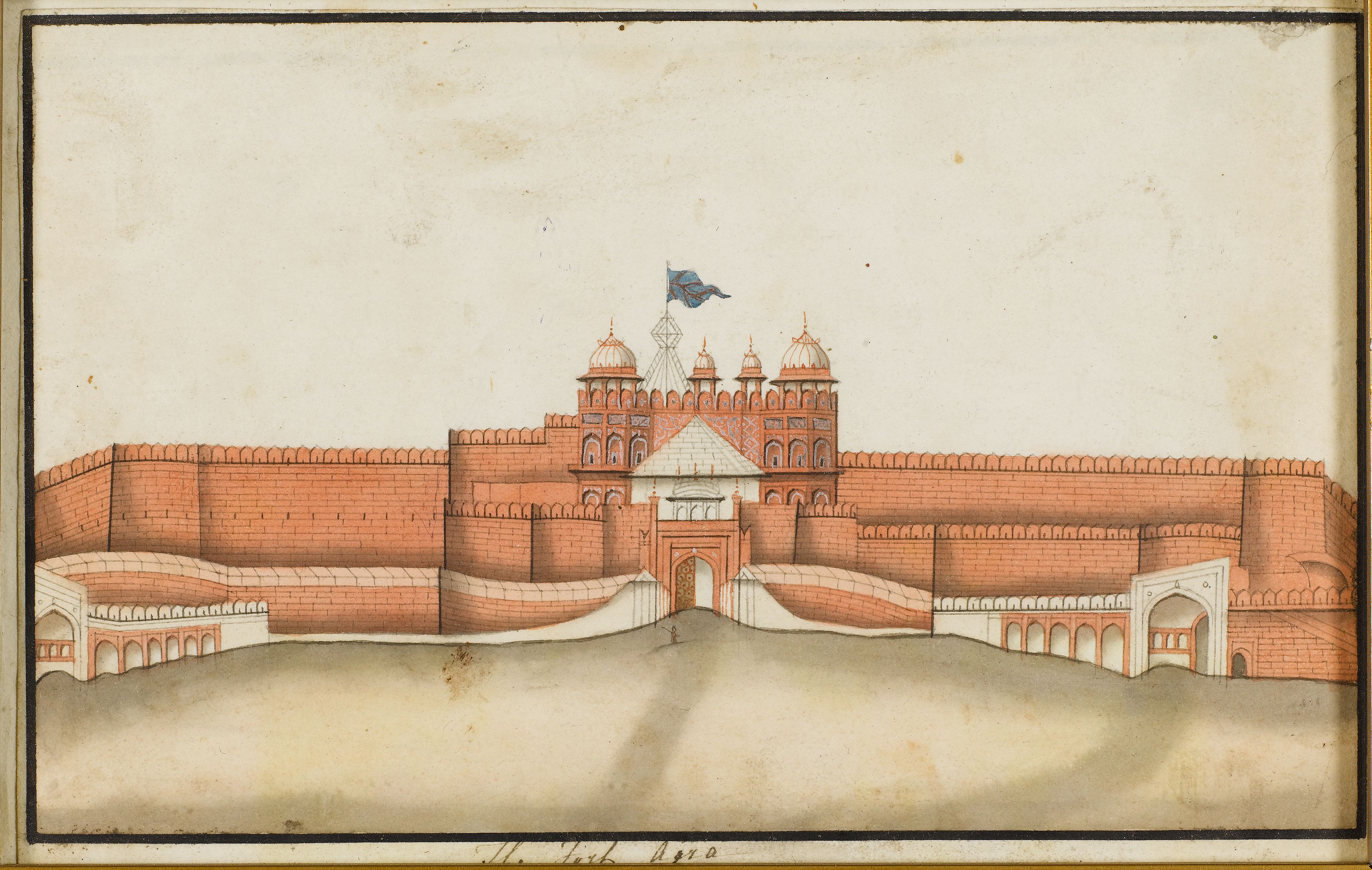Bonhams : NINE VIEWS OF MONUMENTS, INCLUDING THE RED FORT AT AGRA, THE ...