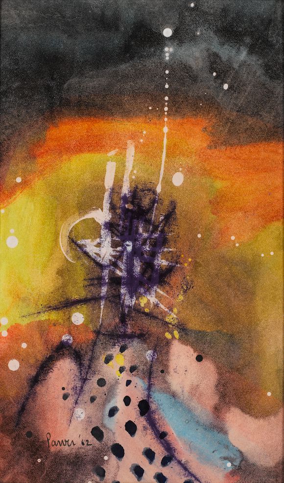 Bonhams : Ahmed Parvez (Pakistan, 1926-1979) Four untitled abstract ...