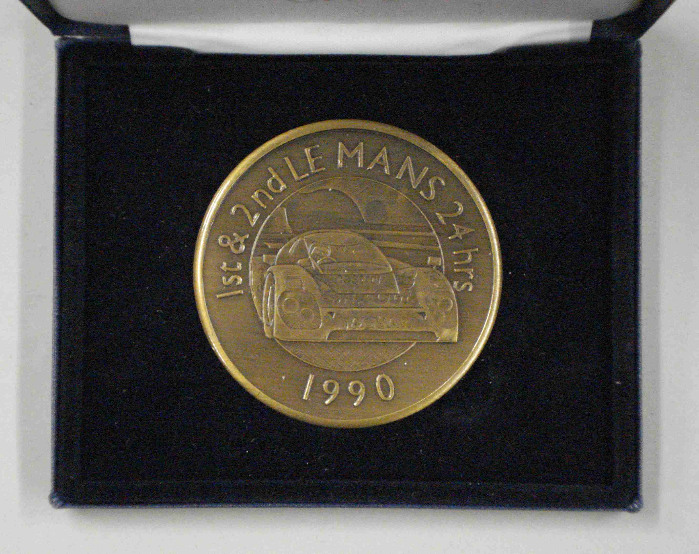 Bonhams Cars : A 1990 Le Mans 24 hour race TWR Jaguar team Victory medal,