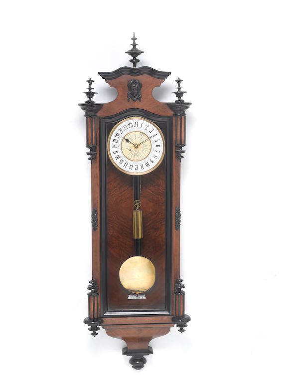 Bonhams : A late 19th century walnut cased Viennese regulator timepiece ...