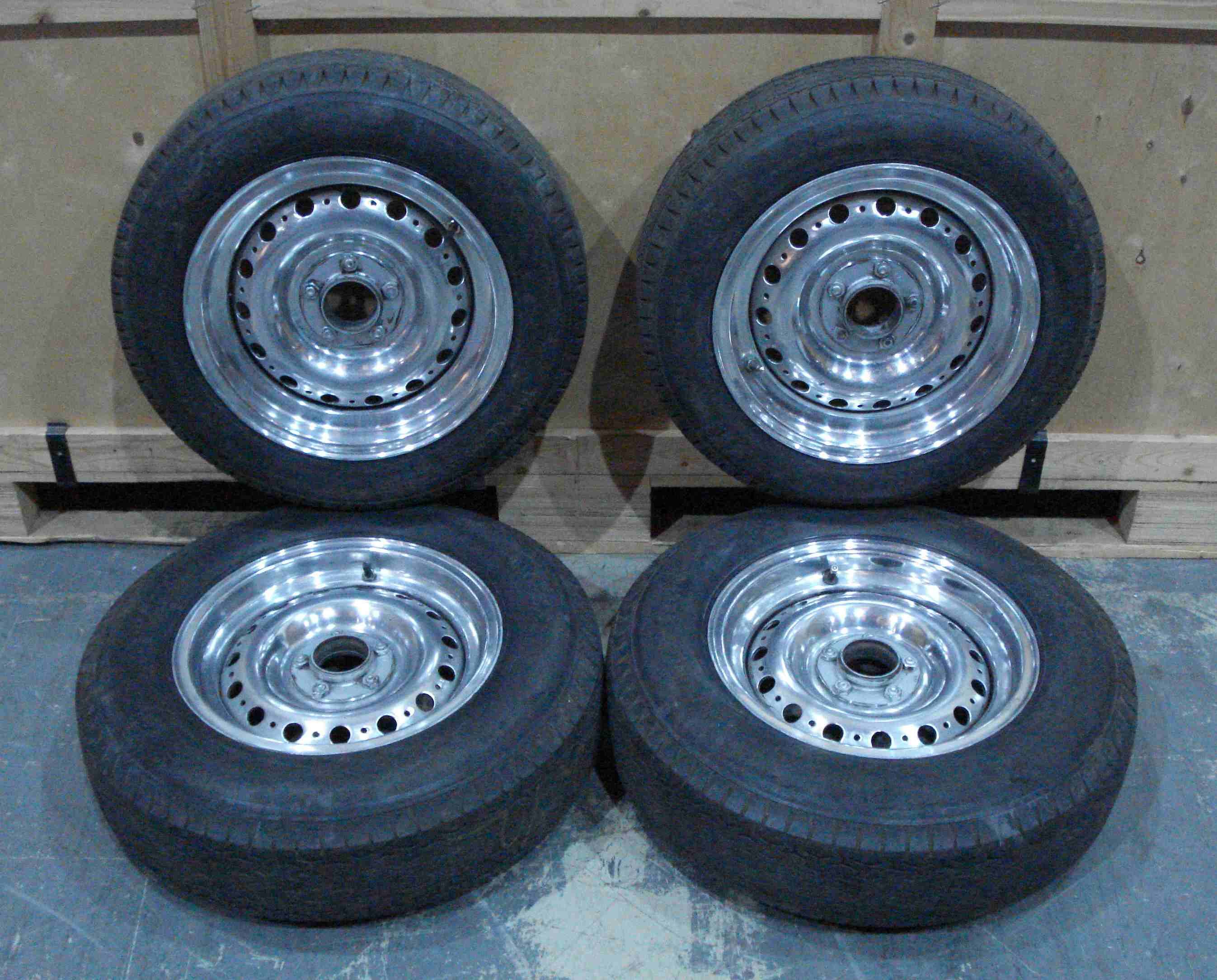 Bonhams Cars : Four original Dunlop Lightweight E type Jaguar wheels,