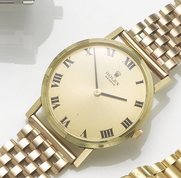 Bonhams : Rolex. A 9ct gold bracelet watch with fitted boxLondon ...