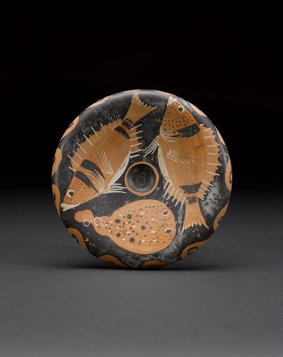 Bonhams : A Campanian red-figure fish plate