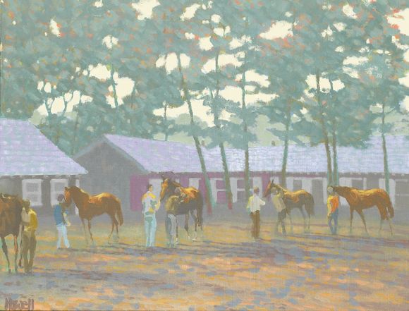 Bonhams : Peter Howell (British, b.1932) Hot walkers - Saratoga Springs
