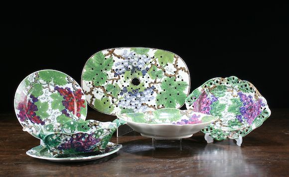 Bonhams : A group of Spode 'Grapevine' pattern wares, circa 1820