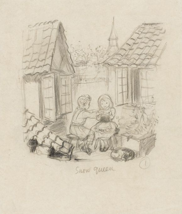 Bonhams : SHEPARD (E.H.) "Snow Queen", depicting Gerda and Kay seated ...