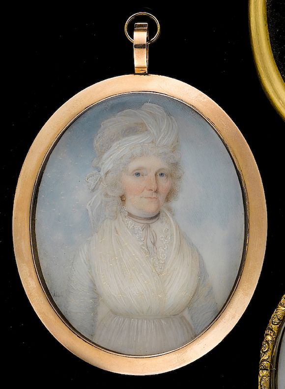 Bonhams : Thomas Hull (British, active 1775-1827) A Lady, wearing white ...