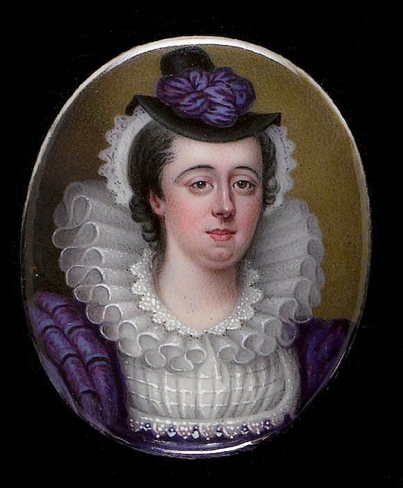 Bonhams : Continental School, 18th Century A Lady, wearing purple dress ...