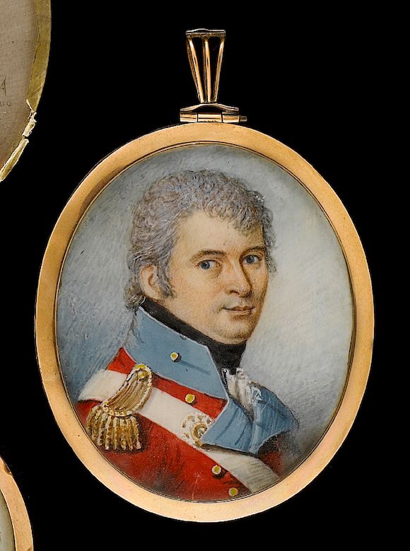 Bonhams : English School, circa 1800 An Officer, wearing scarlet coatee ...
