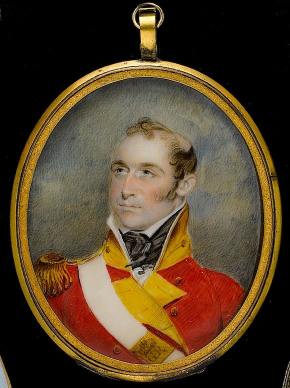 Bonhams : English School, circa 1815 An Officer, wearing red coatee ...