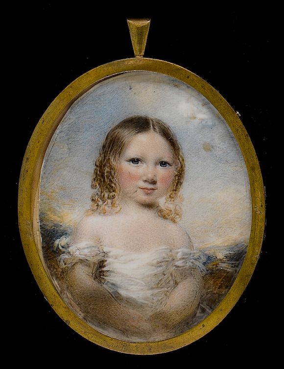 Bonhams : Thomas Hargreaves (British, 1775-1846) A Young Girl, wearing ...