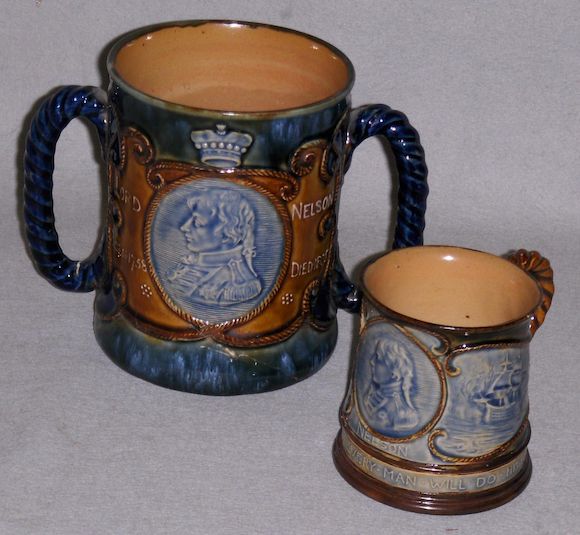 Bonhams : A Doulton two handled Nelson commemorative mug 5 1/2in (14cm ...