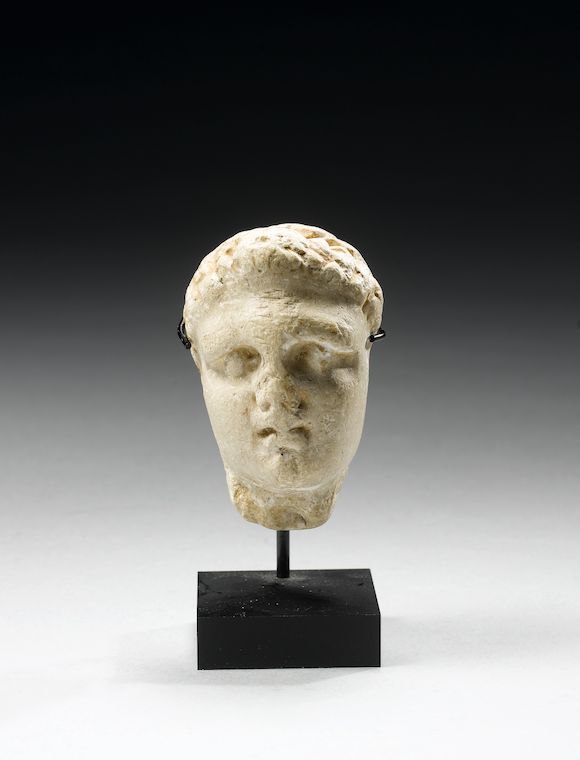 Bonhams : A small Hellenistic calcite head of a ruler