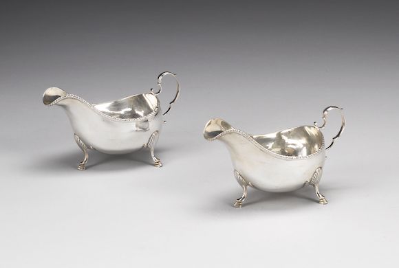 Bonhams : A pair of William IV Irish silver sauceboats, by West & Son ...