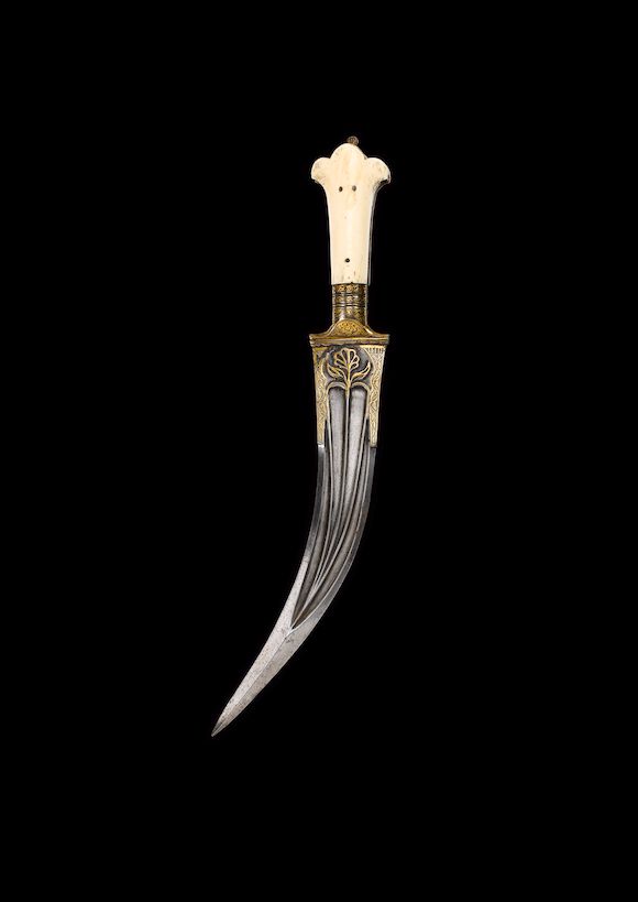 Bonhams : A Mughal ivory-hilted steel Dagger Northern India, 18th ...