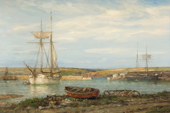 Bonhams : Arthur Wilde Parsons (British, 1854-1931) Cornish harbour ...