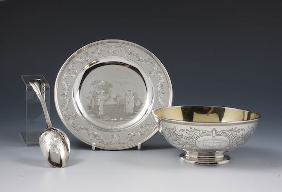 Bonhams : An early Victorian silver three piece christening set By John ...