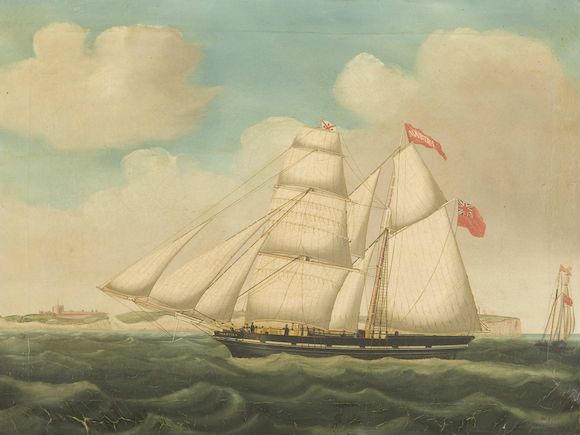 Bonhams : W. Pike (19th Century, British) The ship Martha nearing the coast