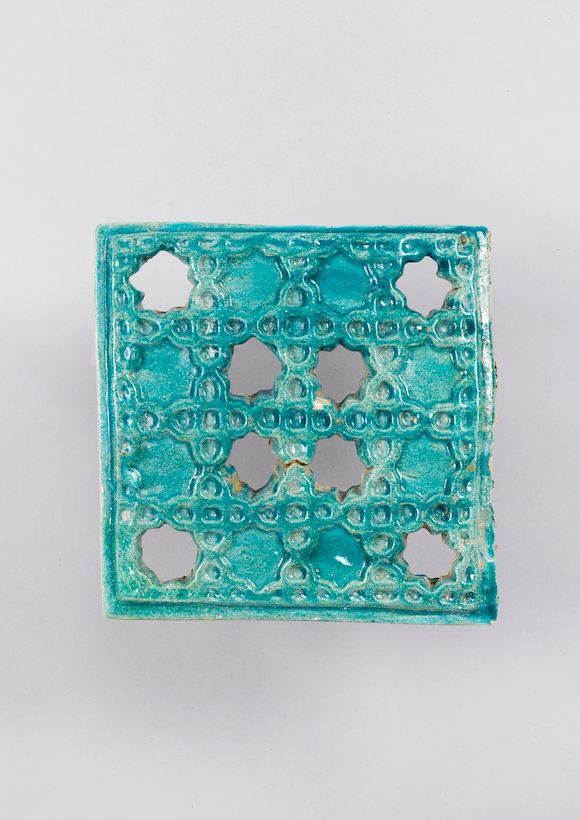 Bonhams : A Raqqa monochrome pottery Tile Syria, 13th Century
