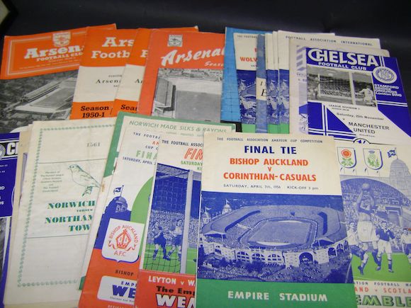 Bonhams : Collection of 1950's and 1960's football programmes