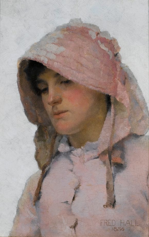 Bonhams : Frederick Hall (British, 1860-1948) Head study of a young girl