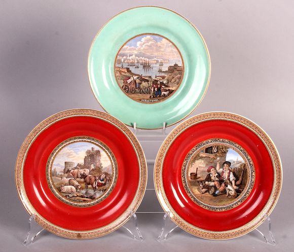 Bonhams : Three Prattware plates