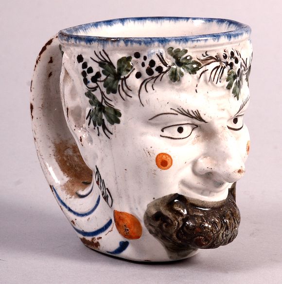 Bonhams : A pearlware Baccus mug circa 1900,