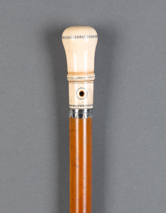 Bonhams A 19th Century Ivory And Silver Mounted Walking Cane In The 18th Century Style