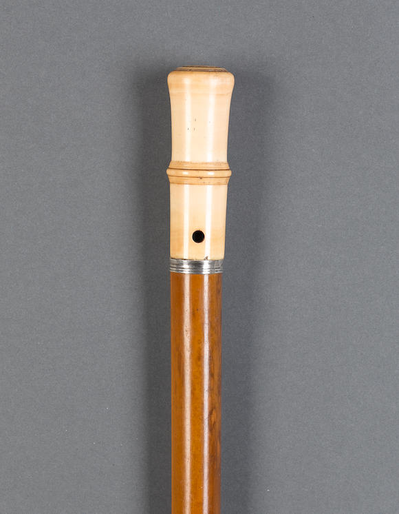 Bonhams A 19th Century Ivory Mounted Walking Cane
