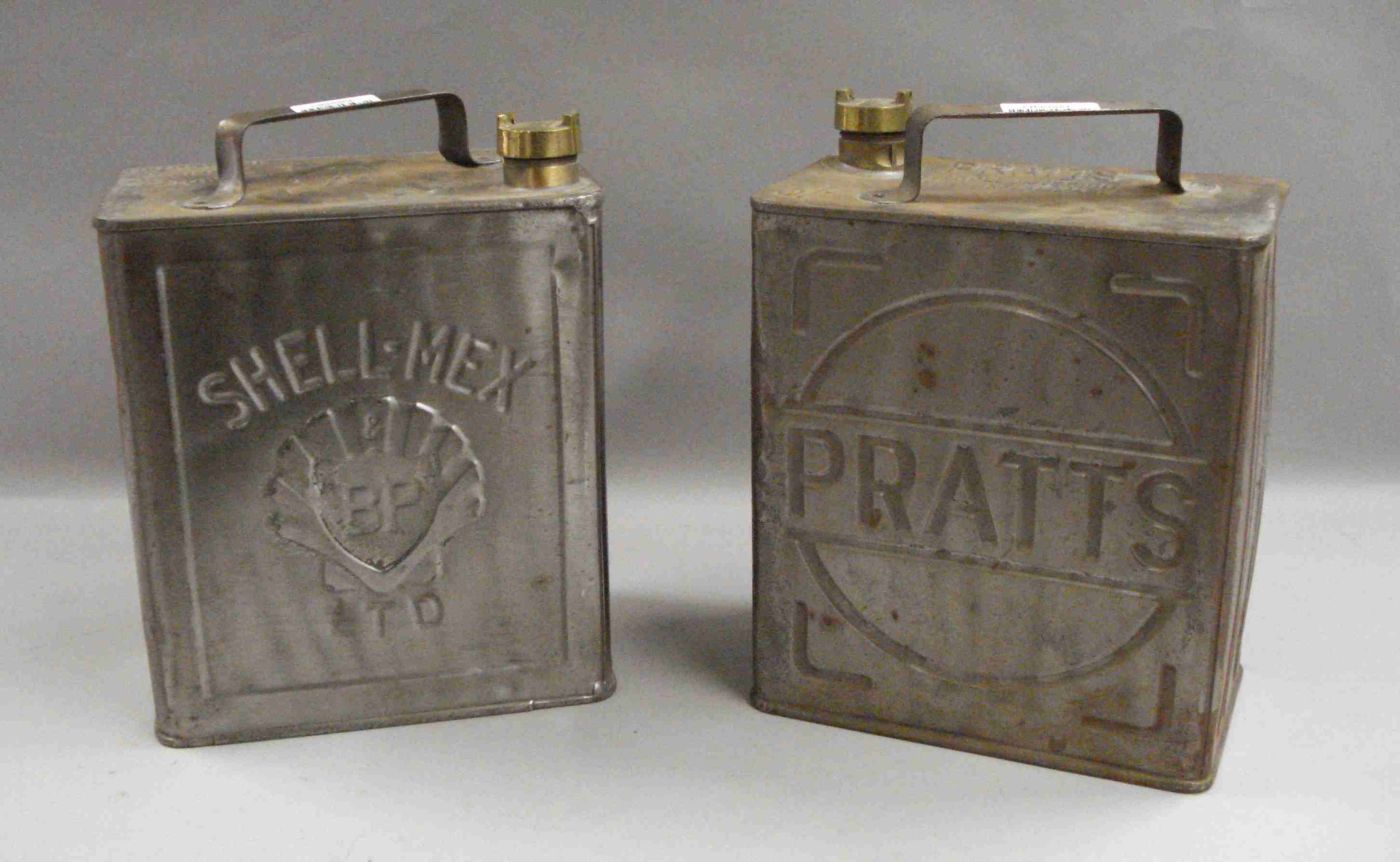 Bonhams Cars : Two petrol cans for Shell-Mex & BP Ltd and Pratts,