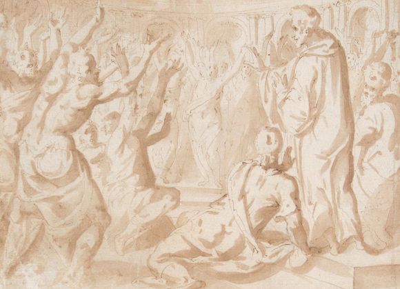 Bonhams : Giovanni Guerra (Modena 1544-1618 Rome) Christ preaching 120 ...