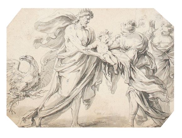 Bonhams : Italian School, 19th Century Jupiter entrusting the Infant ...