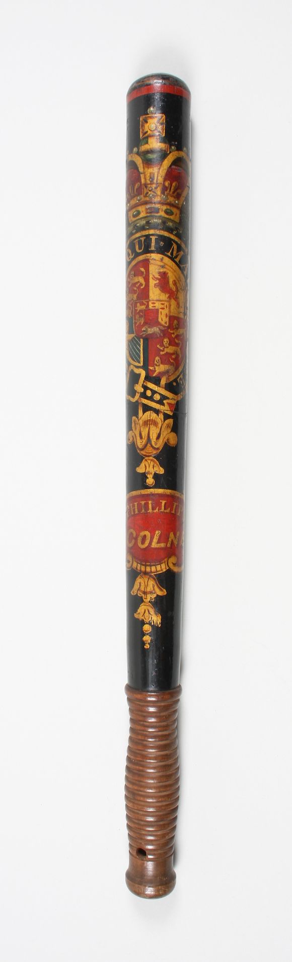 Bonhams : A 19th century wooden truncheon, Colne, Lancashire