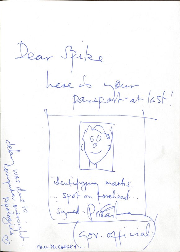 Bonhams : Two leather-bound volumes of messages to Spike, circa 1986-87,