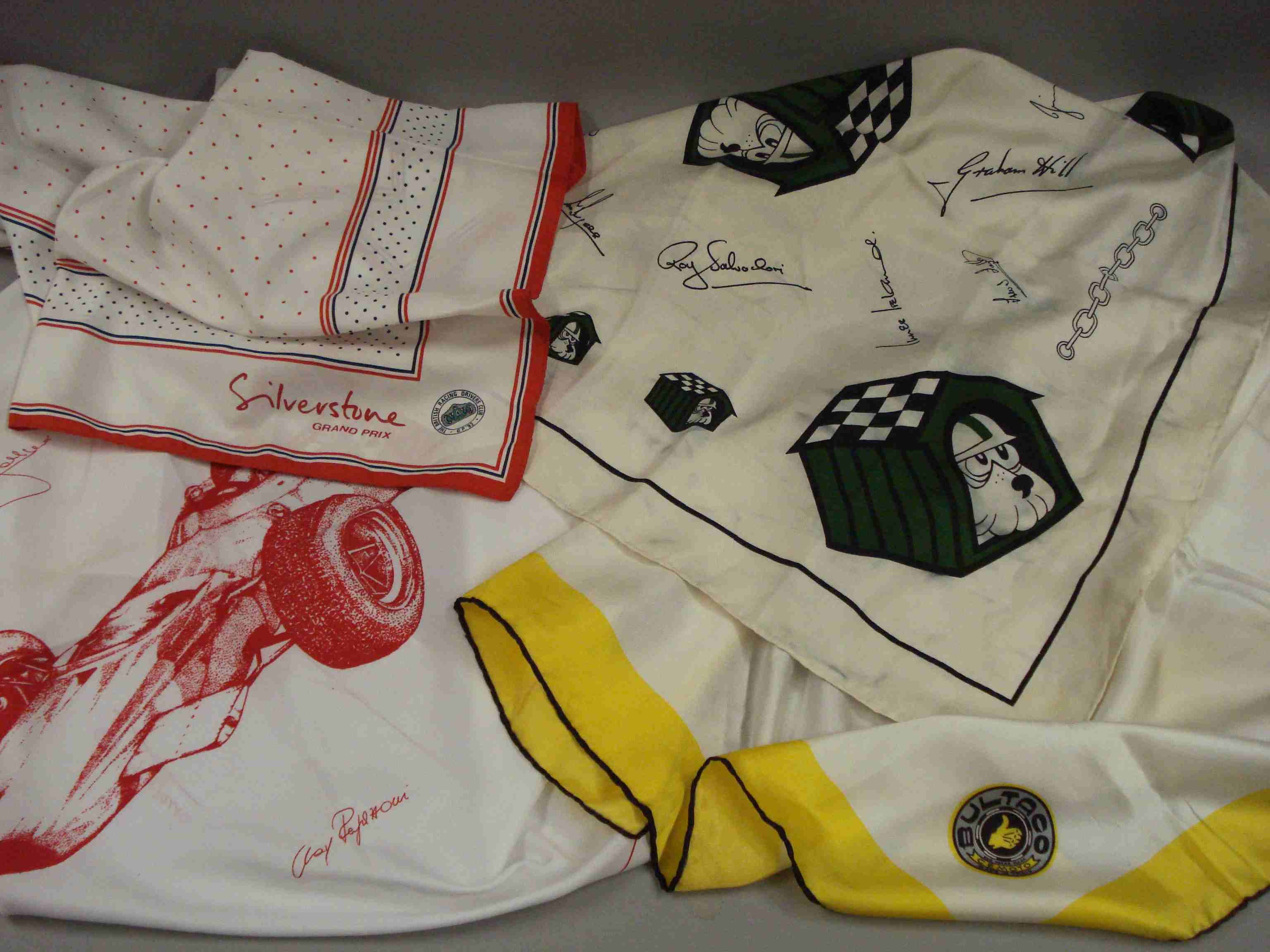 Bonhams Cars : Four motoring silk scarves,