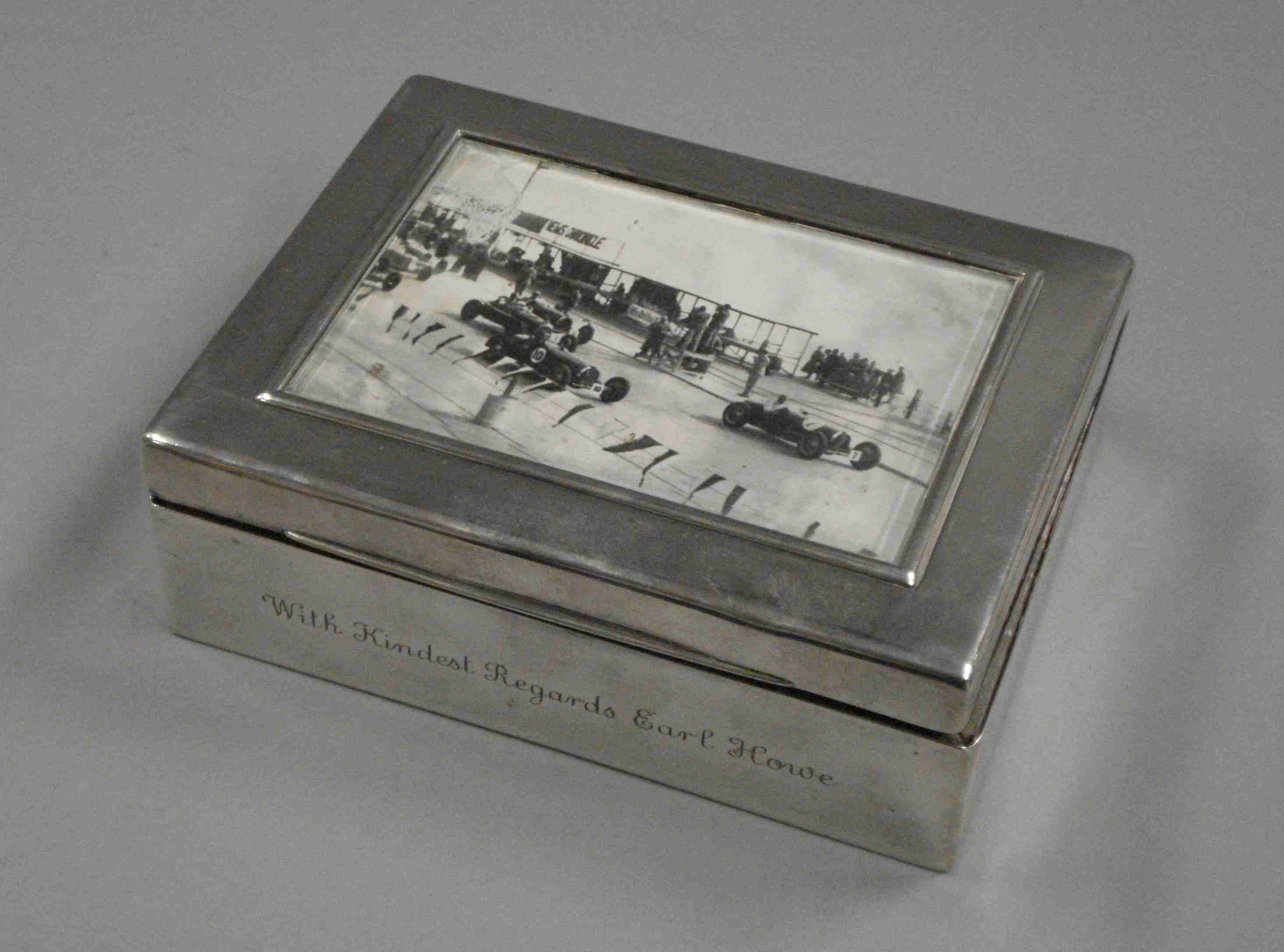 Bonhams Cars : A silver cigarette box presented by Earl Howe to Hon ...