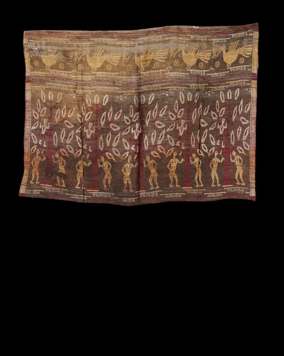 Bonhams : An interesting silk lampas weave Panel Assam or Bengal, 17th Century