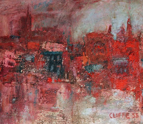 Bonhams : Henry Cliffe (British, 1919-1983) Townscape