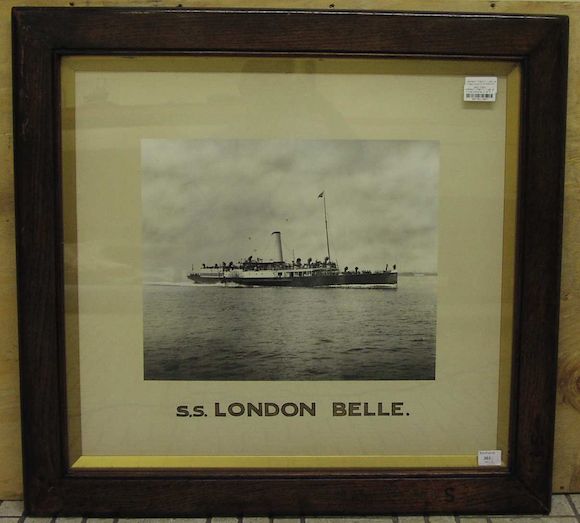 Bonhams : A framed photograph of the PS "London Belle" 2